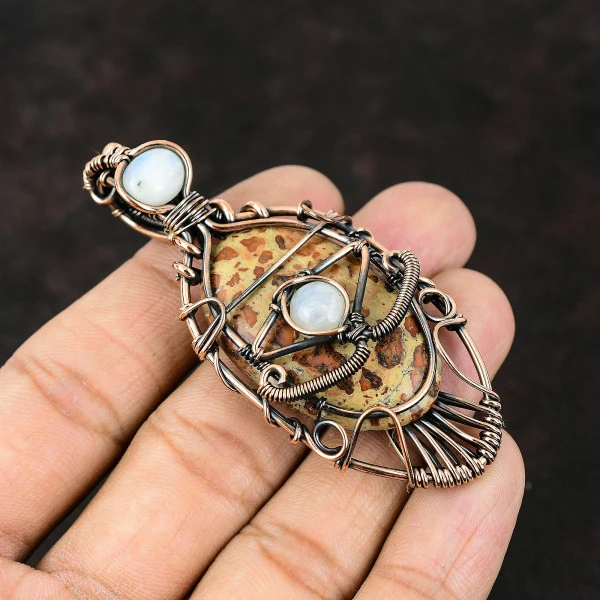 Copper Wire Wrapped Pendant | Gemstone Wire Wrap Pendant | Tanay Jewels