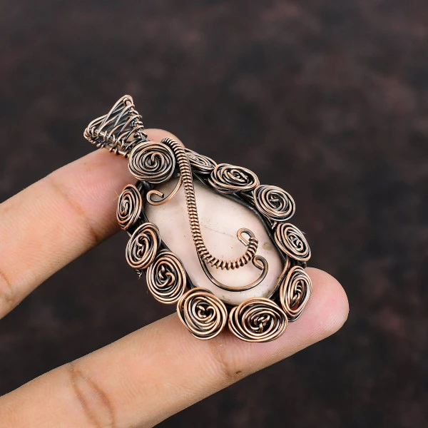 Copper Wire Wrapped Pendant | Gemstone Wire Wrap Pendant | Tanay Jewels