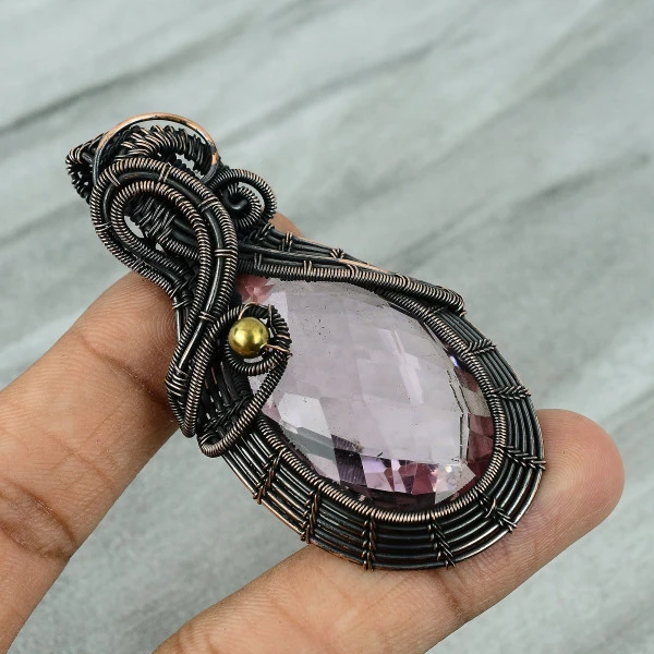 Copper Wire Wrapped Pendant | Gemstone Wire Wrap Pendant | Tanay Jewels