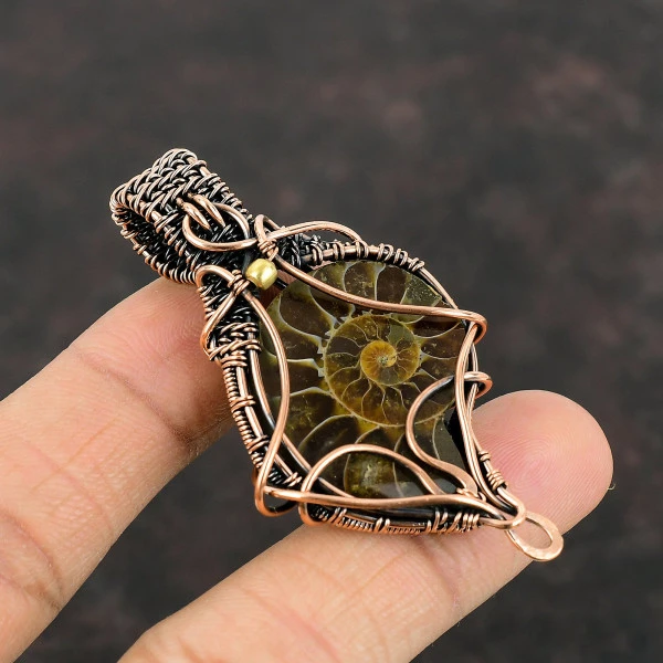 Copper Wire Wrapped Pendant | Gemstone Wire Wrap Pendant | Tanay Jewels