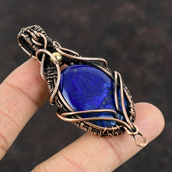 Copper Wire Wrapped Pendant | Gemstone Wire Wrap Pendant | Tanay Jewels